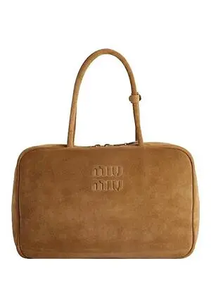 Miu Miu Beau Suede Top Handle Bag - Oliva