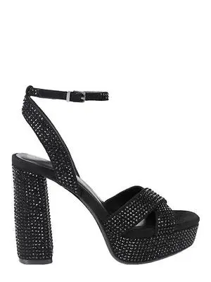 Kurt Geiger Silo Beaded Woven Heeled Sandals - Black