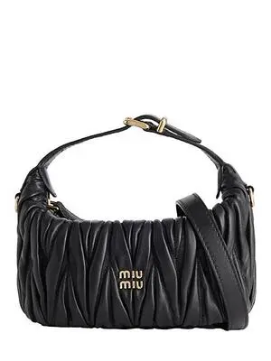Miu Miu Matelassé Leather Top Handle Bag - Nero