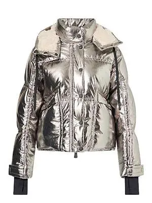 Moncler Celaque Hooded Woven-down Jacket - Silver