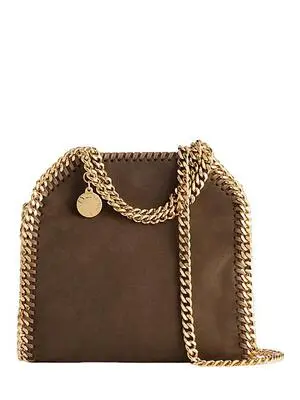 Stella McCartney Falabella Tiny Faux-suede Shoulder Bag - Moka