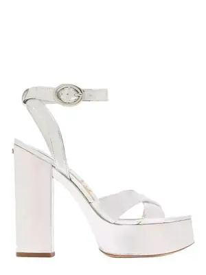 Sam Edelman 120mm Savannah Platform-Heel Sandals Silver