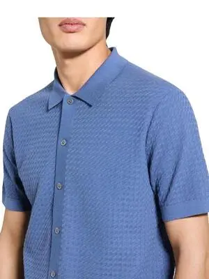 Theory Men & Apos;s Cairn Cotton Waffle-knit Shirt Bering