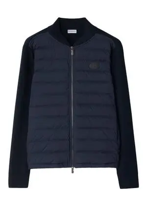 Burberry Quilted Nylon And Wool Jacket - Navy