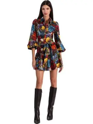 Alice + Olivia Lily Mini Shirt Dress - Floral