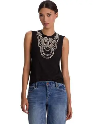 Alice + Olivia Embellished Tank - Black