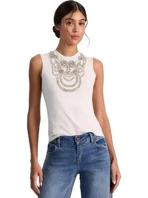 Alice + Olivia Embellished Tank - White
