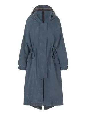 Giorgio Armani Neve Velvet-effect Padded Coat - Blue
