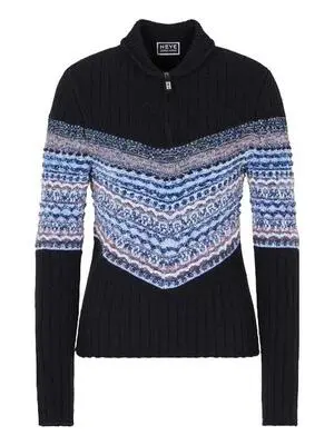 Giorgio Armani Neve Jumper In Virgin Wool And Mohair Jacquard - Red