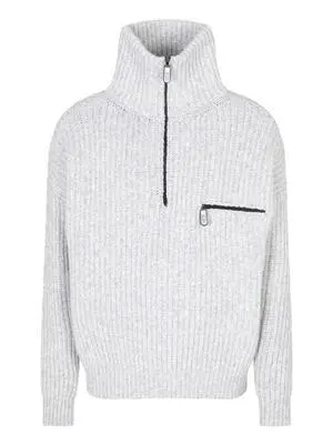 Giorgio Armani Neve Pure Cashmere Jumper With Zip Natural