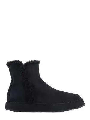 Giorgio Armani Neve Suede And Sheepskin Ankle Boots - Black
