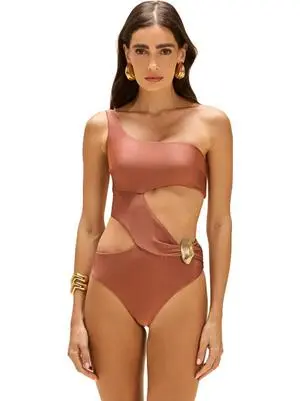 PatBO Golden Dune Lycra Bodysuit - Brown