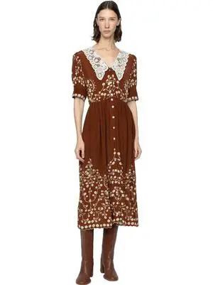 Sea Frances Midi Dress - Brown