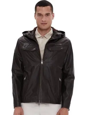 FURNIQ UK Horace Leather Jacket - Brown