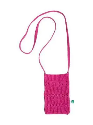 LOST PATTERN Cactus Crochet Crossbody Phone Bag Fuchsia