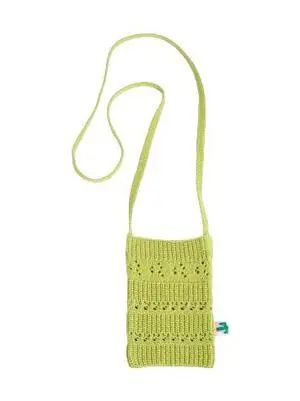 LOST PATTERN Cactus Crochet Crossbody Phone Bag Mustard