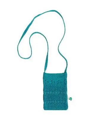 LOST PATTERN Cactus Crochet Crossbody Phone Bag Turquoise