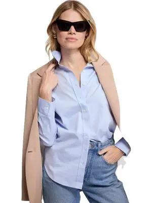 The Shirt By Rochelle Behrens The Jet Set Icon Shirt - Blue Dawn