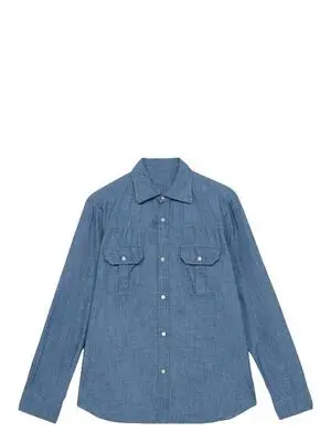 FORTELA Amleto Denim Shirt With Patch Pockets - Blue