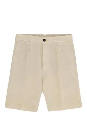 FORTELA Linen Pleated Shorts - Milk