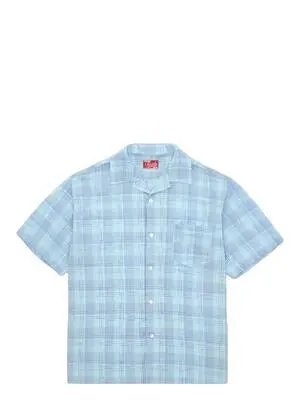 FORTELA Strike Bowling Cotton Check Shirt - Sky