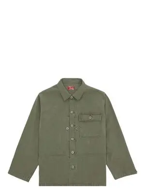 FORTELA Herringbone Cotton Overshirt - Green