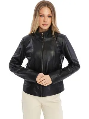 FURNIQ UK Blythe Leather Jacket - Black