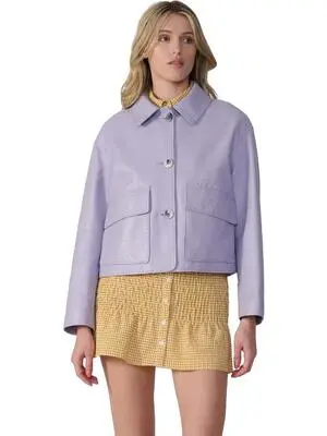 FURNIQ UK Ella Leather Jacket - Lilac