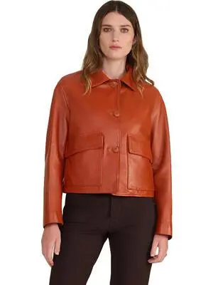 FURNIQ UK Ella Leather Jacket - Whiskey