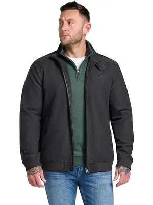 RAGING BULL Wool Blend Harrington Jacket - Charcoal