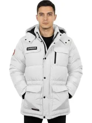 CANADA WEATHER GEAR Heavyweight Hooded Puffer Parka Jacket Ice