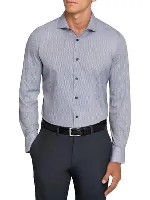 W.R.K Reworked Slim Fit Medallion Print Cotton Dress Shirt At Nordstrom Grey