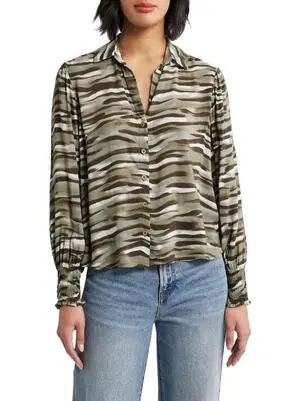 CLOTH & STONE Zebra Print Shirt - Brushed Zebra Print