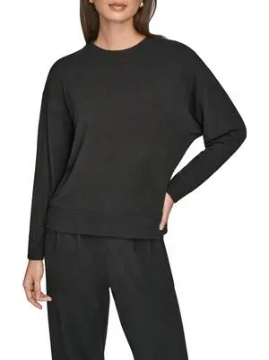 Donna Karan New York Crewneck Drop Shoulder Sweatshirt - Black