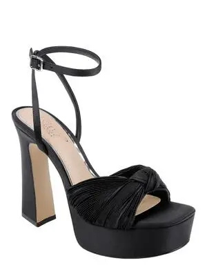 Badgley Mischka Icelynn Ankle Strap Platform Sandal - Black Fabric