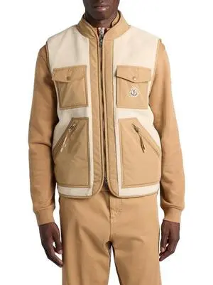 Moncler Karakai Mixed Media Down Vest - Golden Sand