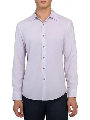 W.R.K Slim Fit Light Grid Check Performance Button-up Shirt - Purple