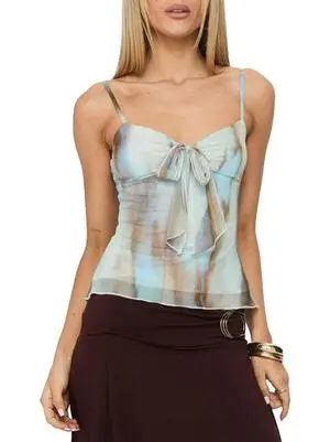 Princess Polly Bloomsbury Mesh Camisole - Blue/brown