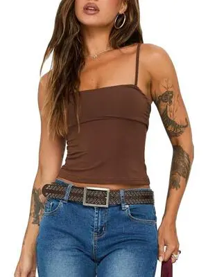 Princess Polly Race My Mind Crop Camisole - Chocolate