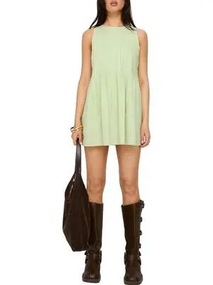Princess Polly Sleeveless Pleated Mini Dress - Matcha