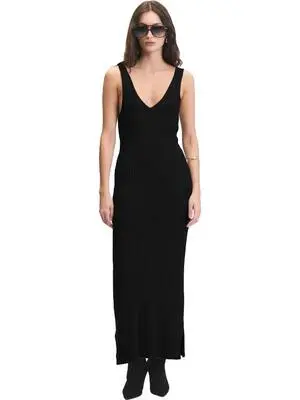 Deluc Knit Body-con Maxi Dress - Black