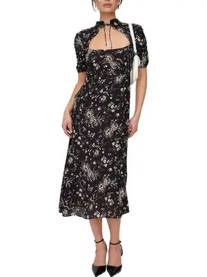 LILY AND LIONEL Primrose Midi Dress Black