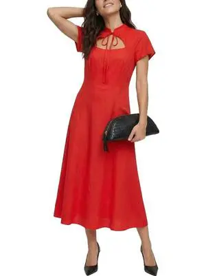 LILY AND LIONEL Primrose Midi Dress Red