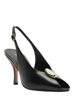 AREZZO Olivia Peep-Toe Slingback Pumps Black