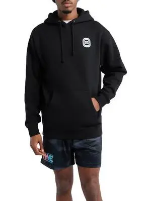 OVERTIME Graphic Print Hoodie - Black