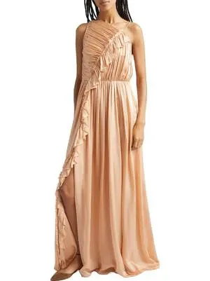 Ulla Johnson Aisha One-shoulder Pleated Maxi Dress - Sand