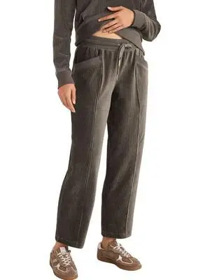 HAVEN WELL WITHIN Corded Velour Cropped Pants - Rainfall