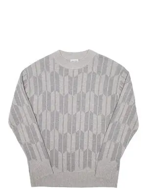 AKASHI-KAMA Arrow Pattern Crewneck Sweater - Grey