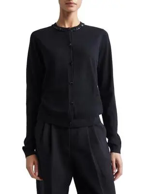 JASON WU Beaded Merino Wool Cardigan