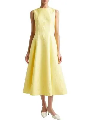 EMILIA WICKSTEAD Mara Mikado Midi Dress - Lemon